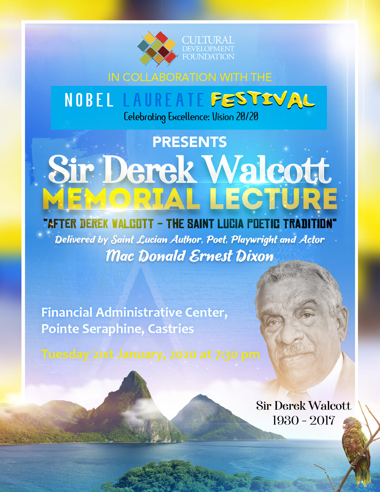 Sir Derek Walcott Memorial Lecture: ” AFTER DEREK WALCOTT – The Saint ...